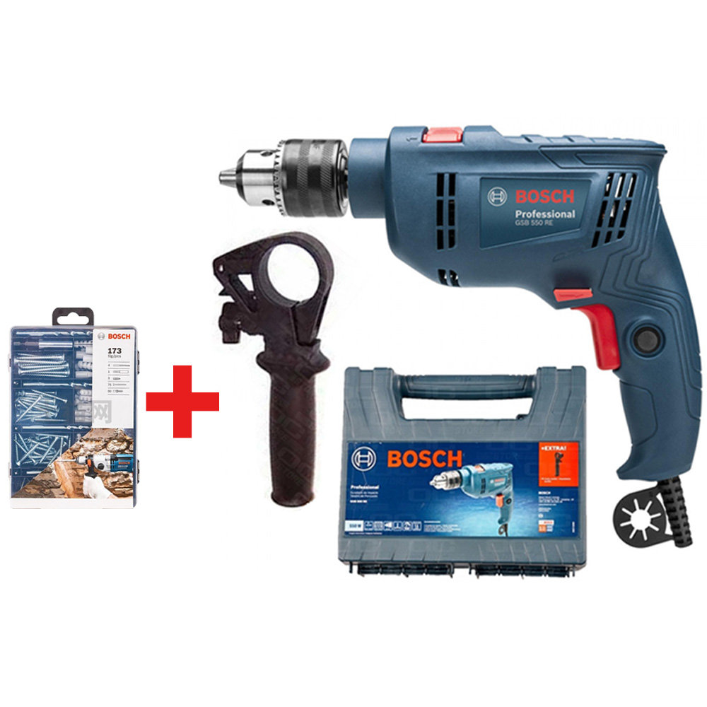 Taladro 1/2" BOSCH GSB 550 RE 550 Watts + 2607017506 / BOSCH ...